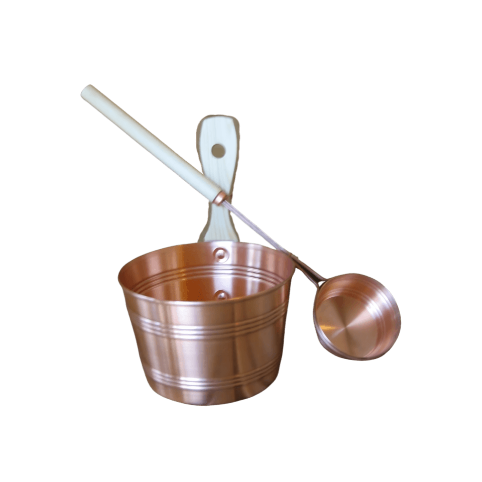 1 Gallon Copper Sauna Bucket and Dipper Set – The Sauna Place