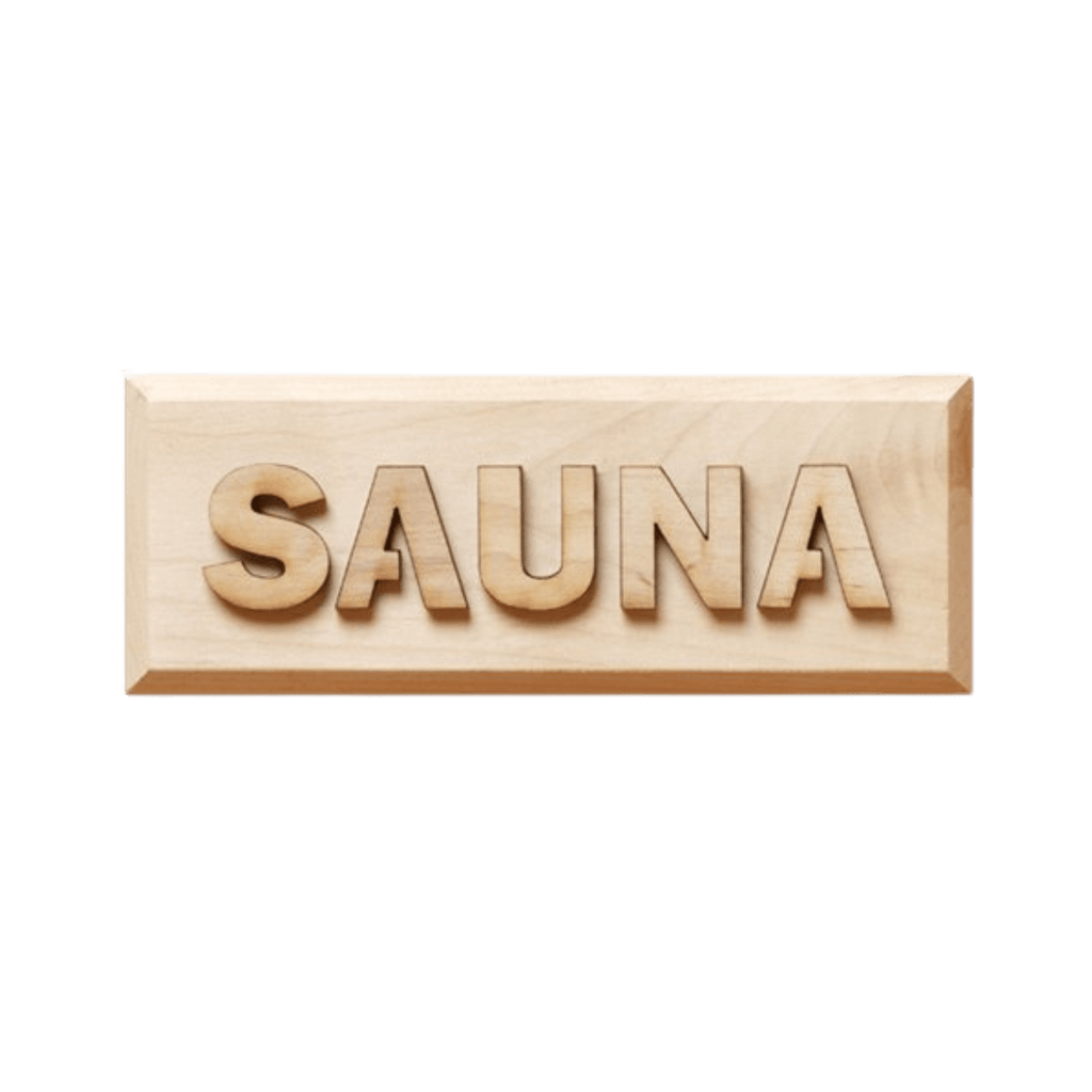 Cedar Block Sauna Sign (2 3/4'' x 7 1/4'') | The Sauna Place