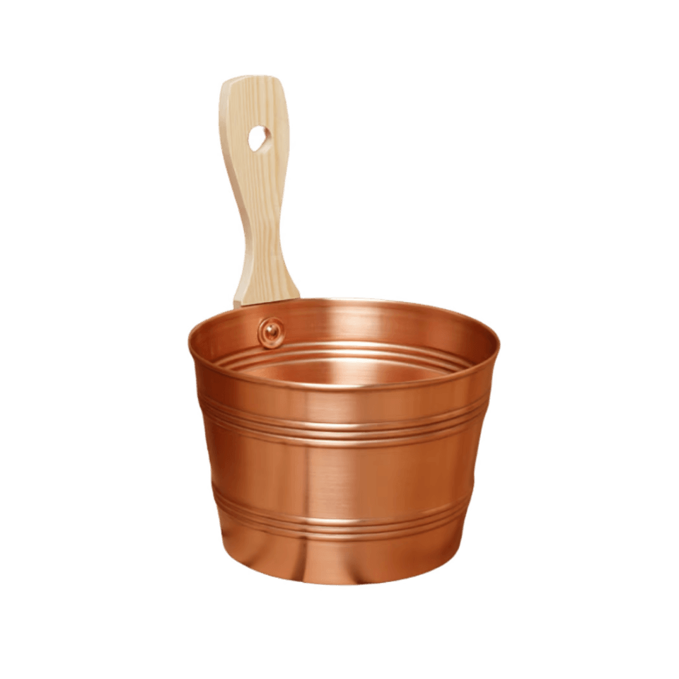 Copper Bucket (1 gal.) 12″ h x 8 5/8″ diam. | The Sauna Place