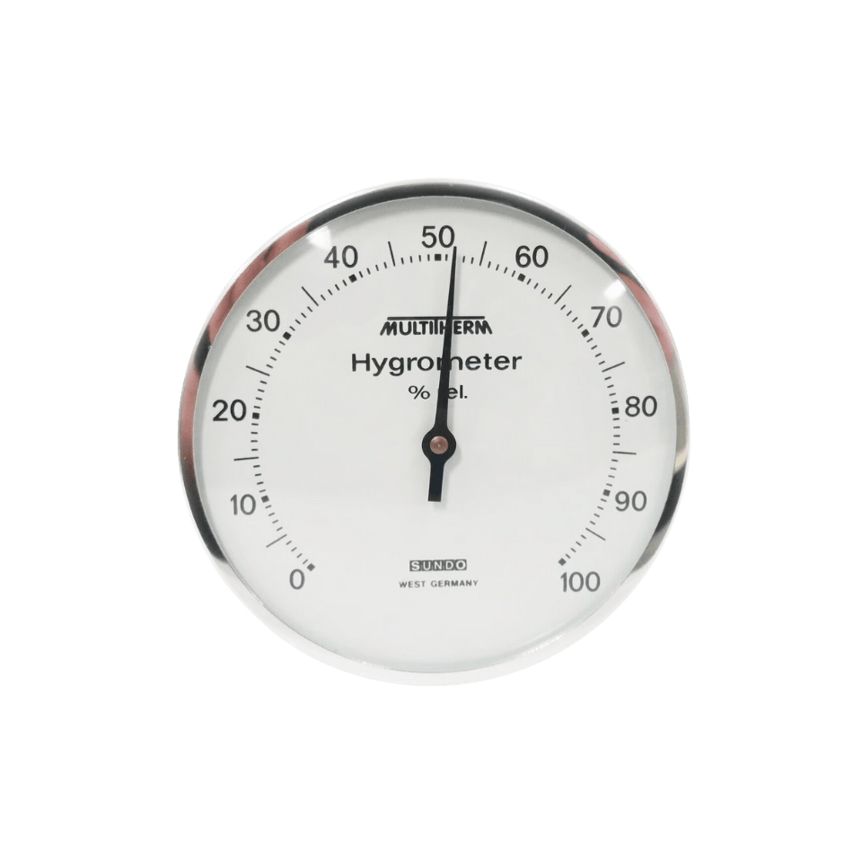 Glass Hygrometer with Silver Rim 4″ | The Sauna Place