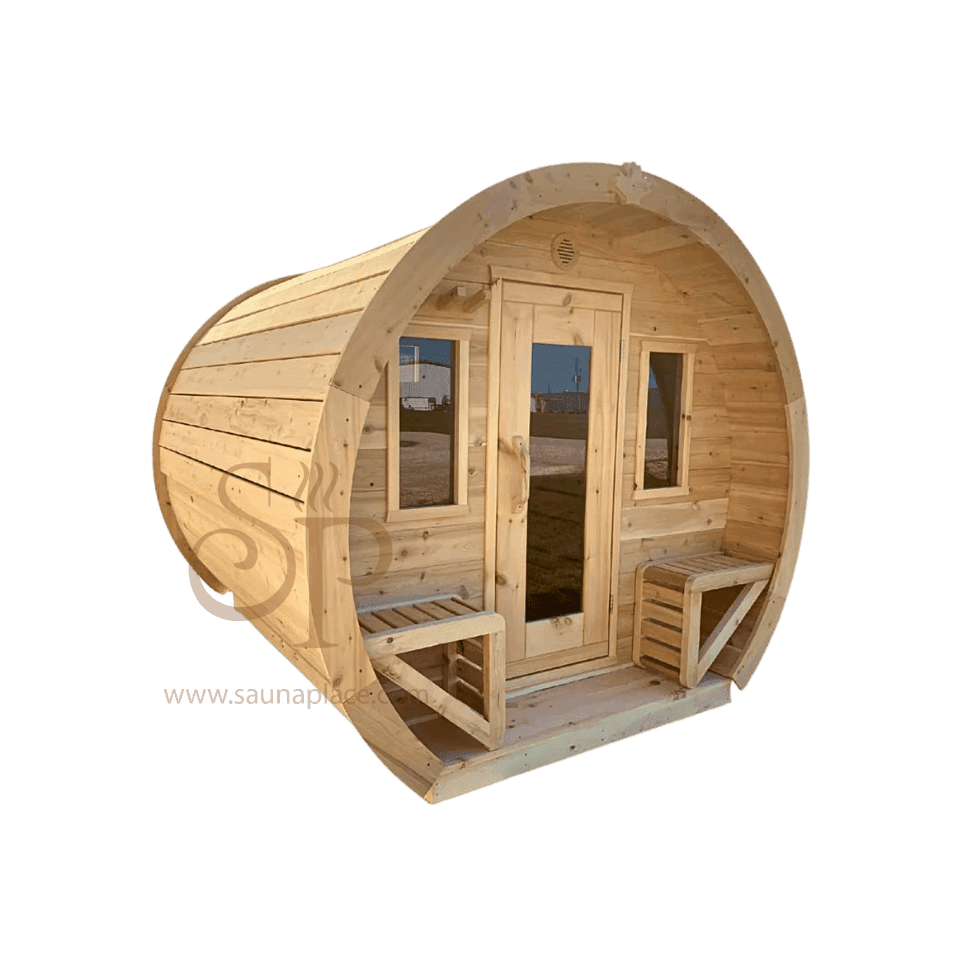 8 People 7′ x 10′ Flat Barrel Sauna | Heritage Sauna® – The Sauna Place