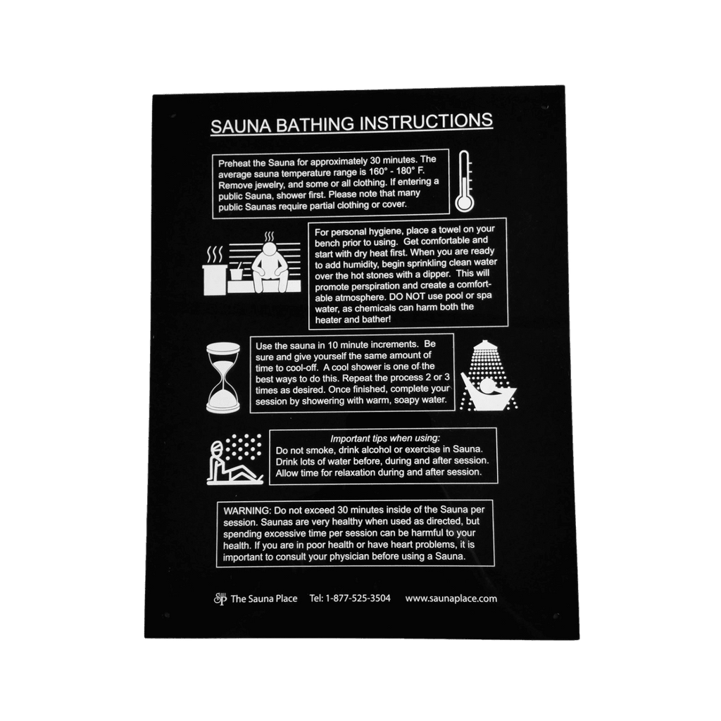 Plexiglas Bathing Instructions Sign 8 1/2" x 11" | The Sauna Place