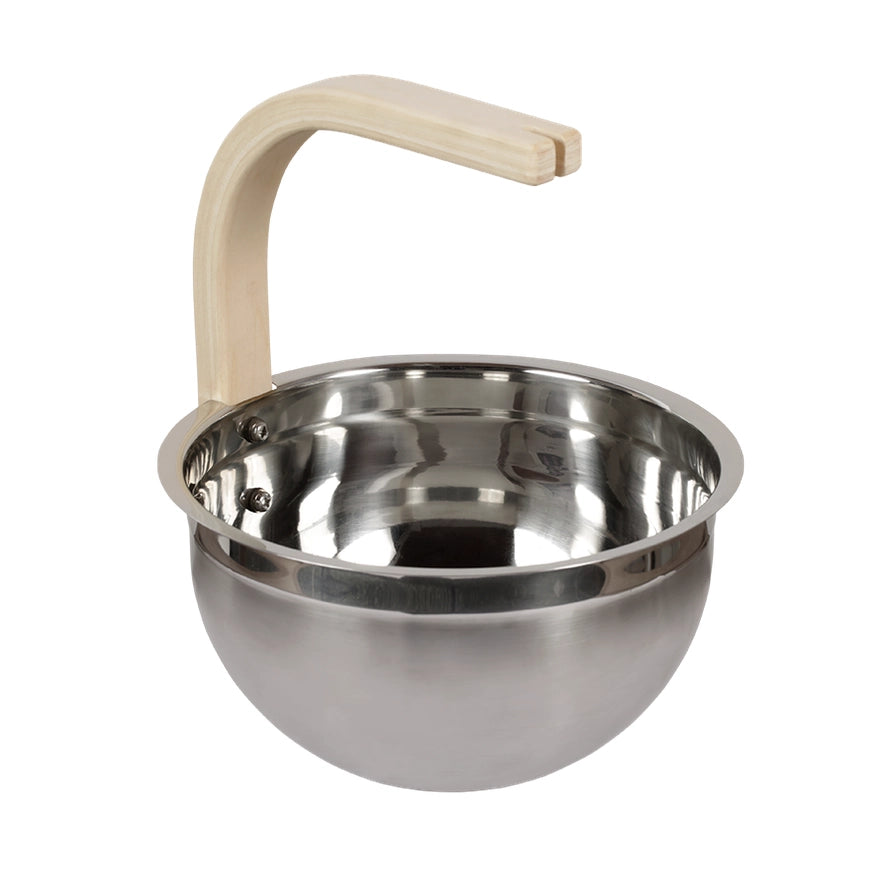 Stainless Steel Sauna Bucket with Curved Aspen Handle – 5L | The Sauna ...